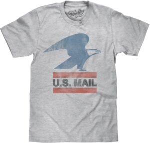 tee luv men's usps u.s. mail eagle logo shirt - united states postal service shirt, heather grey, xl