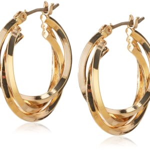 Anne Klein "Classics" Gold-Tone 3 Ring Hoop Earrings