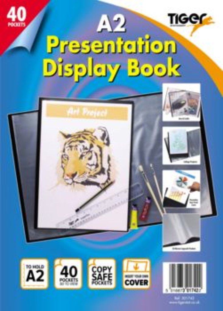 Tiger 40 A2 Pocket Presentation Display Book - Black