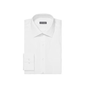 van heusen mens regular fit poplin solid spread collar dress shirts, white, 17.5 neck 36 -37 sleeve x-large us