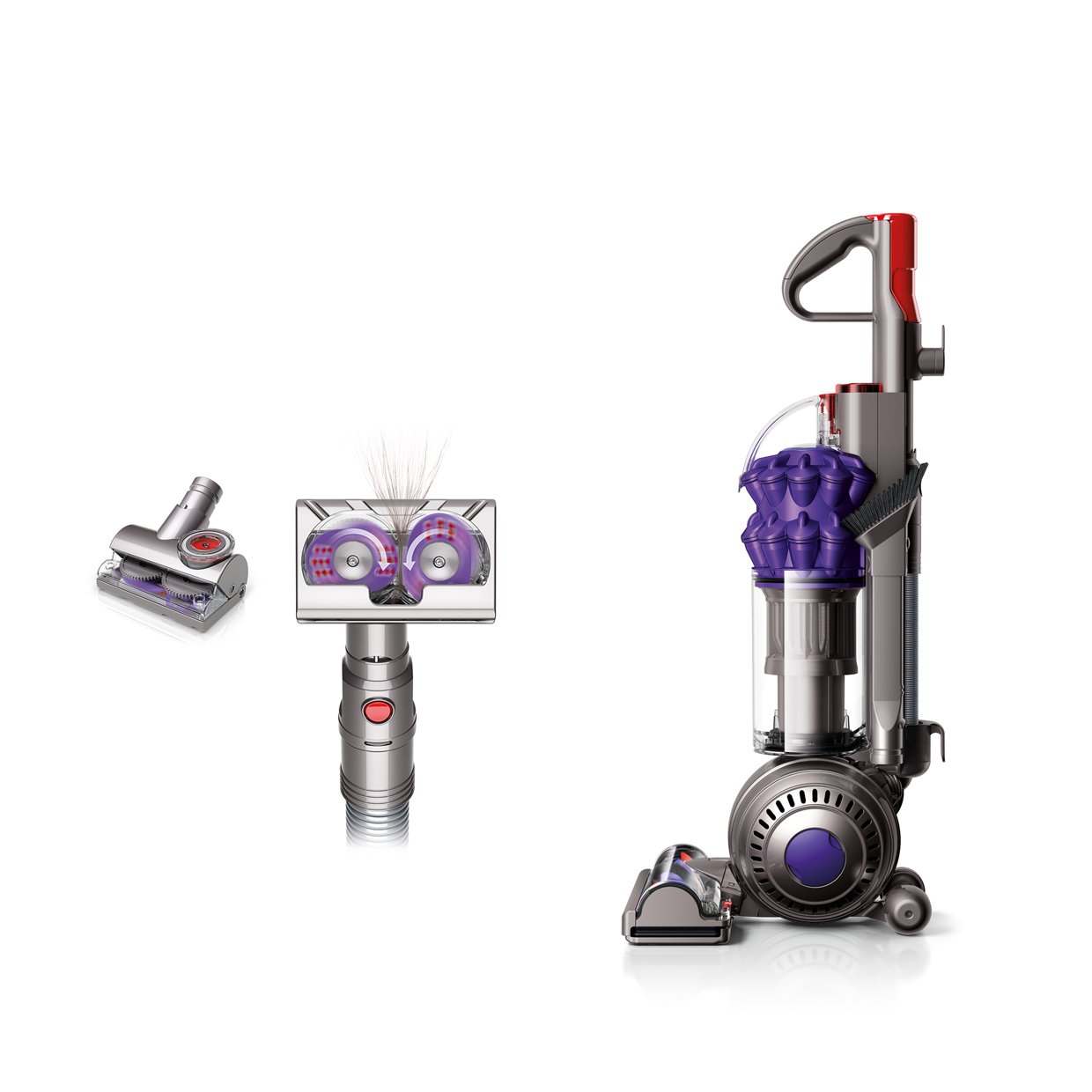 Dyson DC50 Animal Compact Upright Vacuum Cleaner, Iron/Purple - Corded