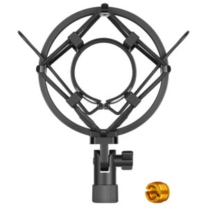 neewer universal 45mm microphone shock mount for 43mm-46mm diameter condenser mic (black)