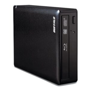 BUFFALO MediaStation Desktop 16x External Blu-ray Writer for PC with USB 3.0. TAA Compliant. Plays and Burns Blu-rays, DVDs, and CDs.