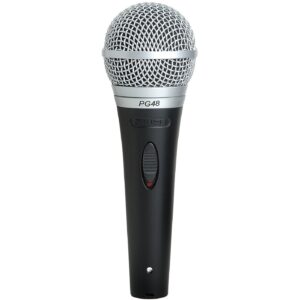 shure pg48-qtr cardioid dynamic vocal microphone with on-off switch includes 15' xlr to 1/4" cable