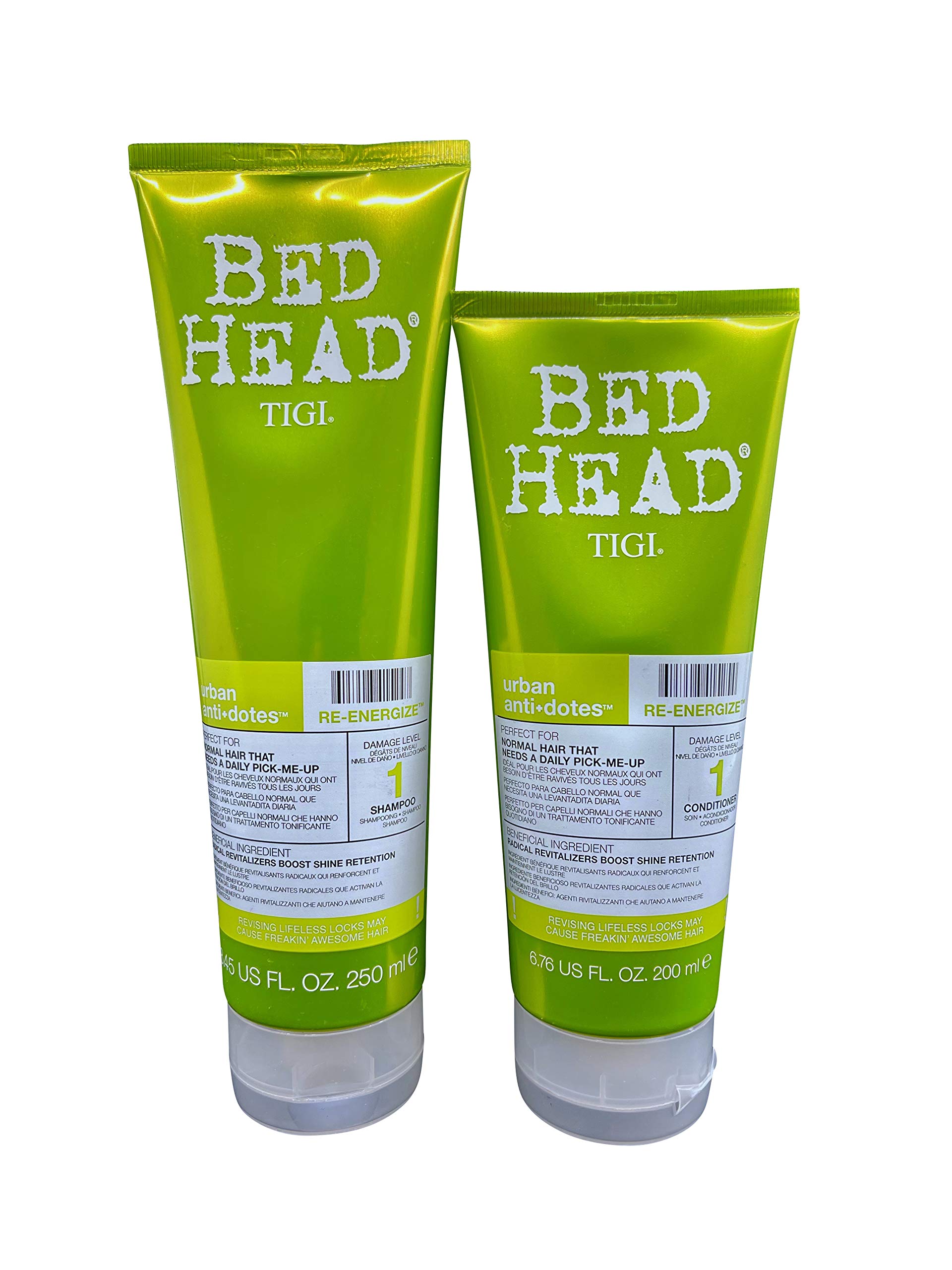 Tigi Bed Head Re-Energize Shampoo 8.45oz + Conditioner 6.76oz