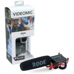 rode videomic camera-mount shotgun microphone with rycote lyre shock mounting, black