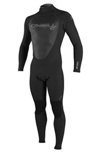 o'neill wetsuits men's epic 3/2mm back zip full wetsuit, black/black/black, large