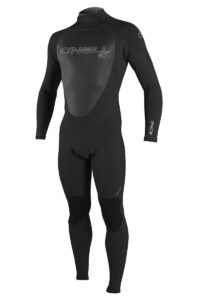 o'neill wetsuits men's epic 3/2mm back zip full wetsuit, black/black/black, medium