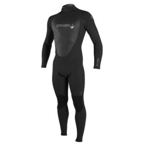 o'neill wetsuits men's epic 4/3mm back zip full wetsuit, black/black/black, large short