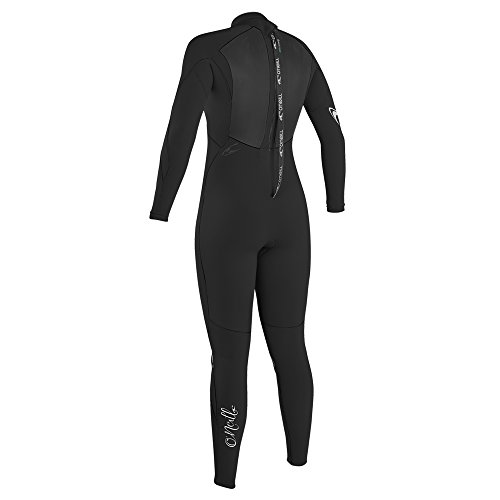 O'Neill Women's Epic 4/3mm Back Zip Full Wetsuit, Black/Black/Black, 10