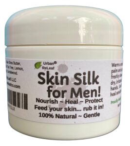 urban releaf skin silk for men! heal dry, irritated skin & overworked hands. soothe shaved faces, necks, heads! 100% natural, vegan. man dad fathers gift