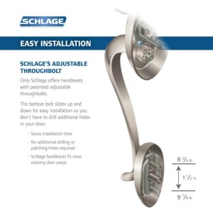 Schlage FE365-PLY-FLA-RH Right Handed Plymouth Electronic Handleset with Flair L, Aged Bronze