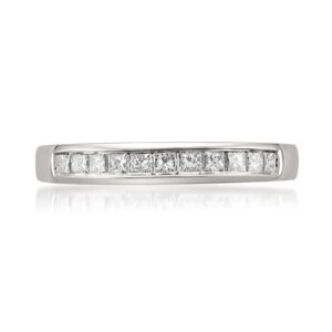 Beyond Brilliance 1/2 Carat Diamond, Channel-Set Platinum Princess Cut Diamond Bridal Wedding Band Ring (H-I, VS2-SI1)