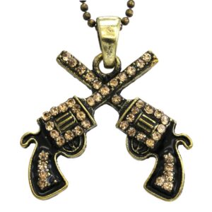 soulbreezecollection retro style texas western cowboy revolver pistol gun pendant necklace