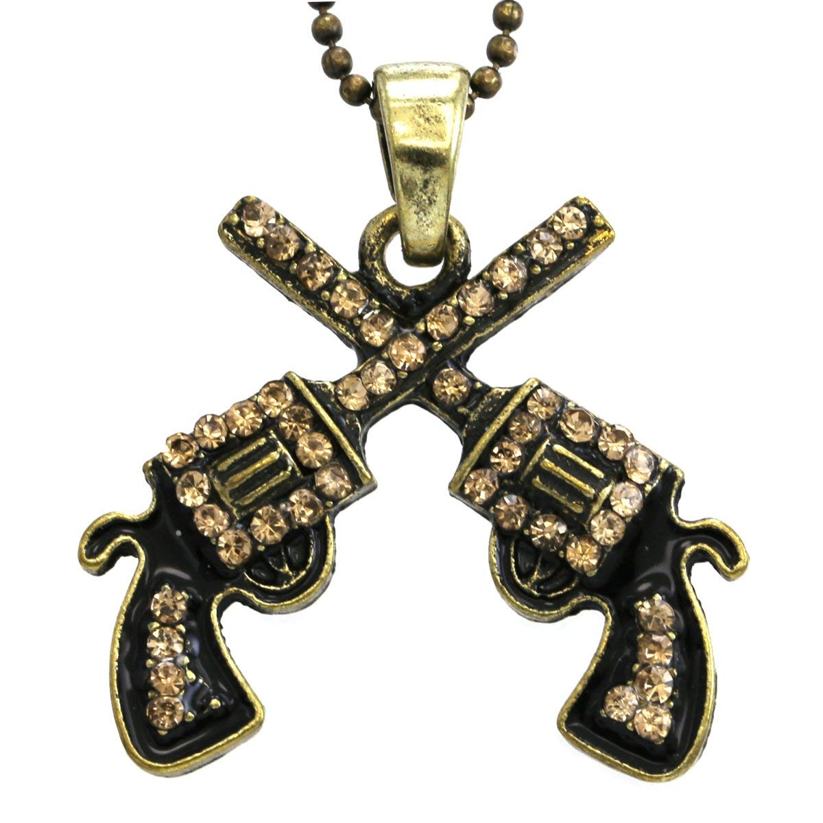 Soulbreezecollection Retro Style Texas Western Cowboy Revolver Pistol Gun Pendant Necklace