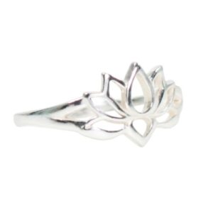 Zoe and Piper Rings Open Design Lotus Blossom Flower Ring in Sterling Silver, Size 7, 7226-7