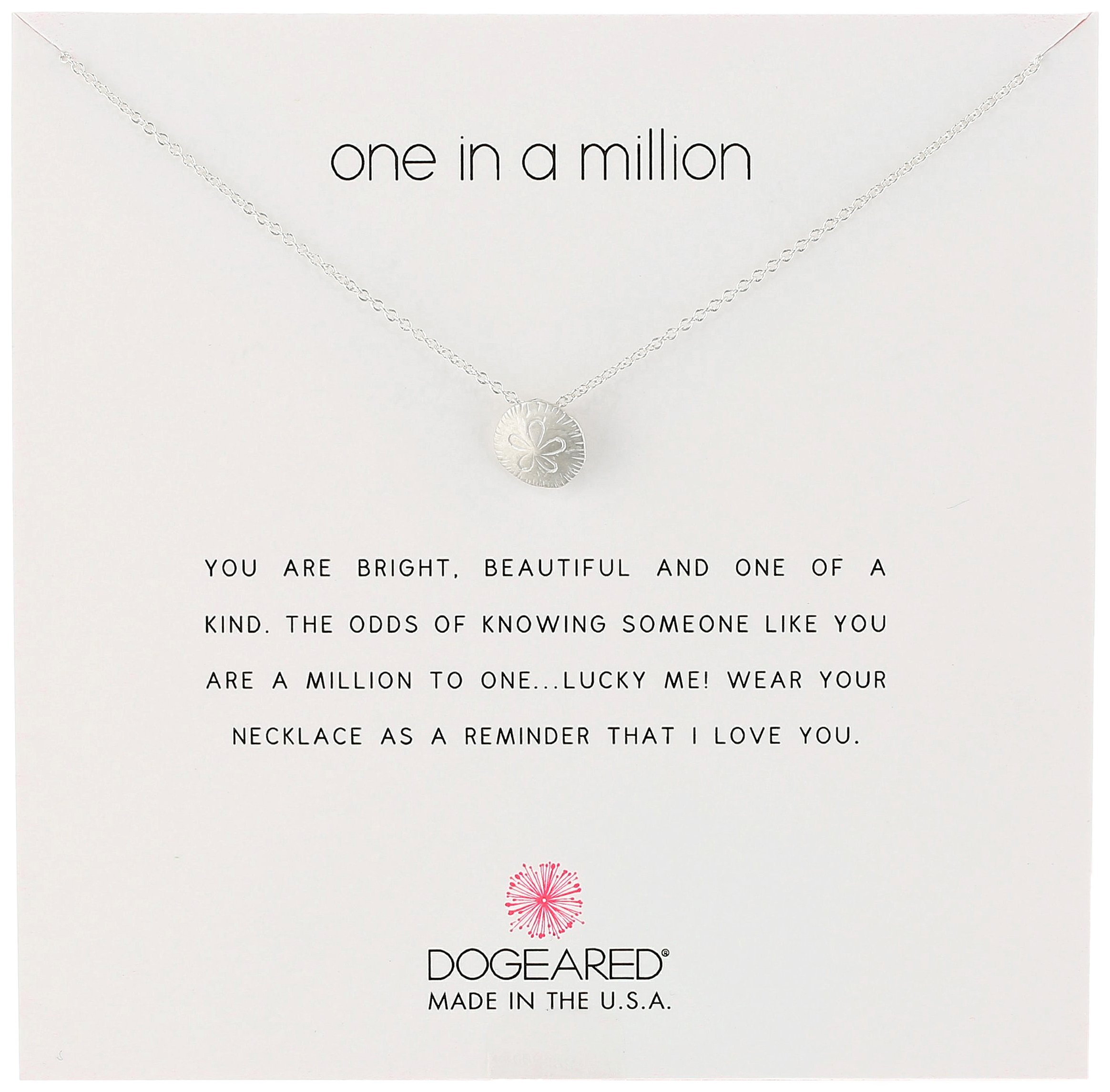 Dogeared Reminders-"One in a Million" Sterling Silver Sand Dollar Charm Necklace, 16" +2" Extender