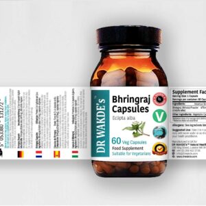 DR WAKDE'S Bhringraj Capsules (False Daisy, Eclipta alba, 60 Veg Caps, Plant-Based Supplement, Ayurvedic Herb, All Natural, Vegan)