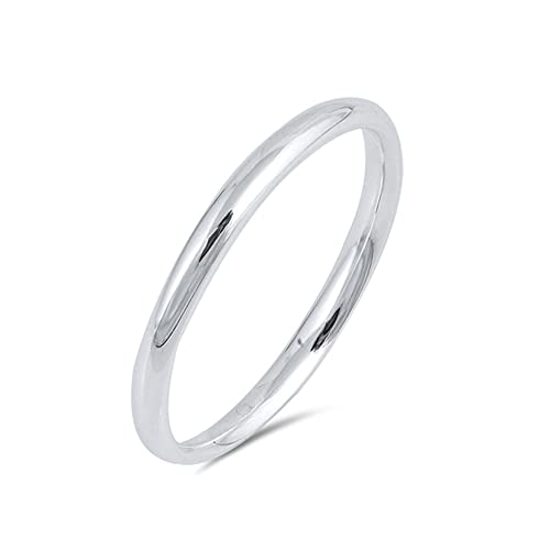 CloseoutWarehouse 925 Sterling Silver Plain Wedding Band Ring Size 5