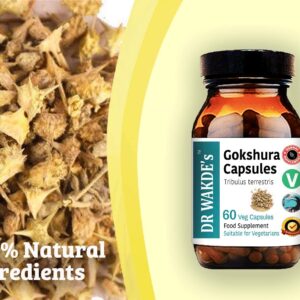 DR WAKDE'S Gokshura Capsules (Tribulus terrestris, 60 Veg Caps, Plant-Based Supplement, Ayurvedic Herb, All Natural, Vegan)