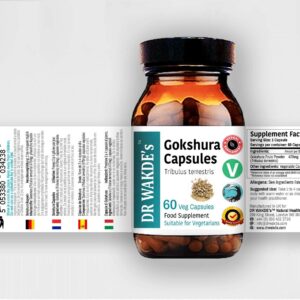 DR WAKDE'S Gokshura Capsules (Tribulus terrestris, 60 Veg Caps, Plant-Based Supplement, Ayurvedic Herb, All Natural, Vegan)