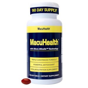 macuhealth triple carotenoid formula - eye vitamins for adults - 90 softgels, 3 month supply