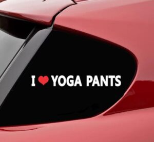 i love heart yoga pants vinyl decal bumper sticker drifting drift jdm