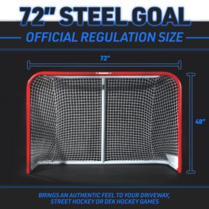 Franklin Sports Street Hockey Goal - Official Regulation Steel Hockey Net - Street Hockey Goal Set - 72" x 48" - 2.0 Inch Post