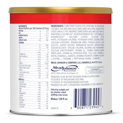 Enfamil Nutramigen Hypoallergenic Baby Formula with Iron, Lactose Free, Colic Relief from Cow's Milk Allergy Starts in 24 Hours, Brain Building DHA, Probiotic LGG for Immune Support, 19.8 Oz, 4 Count