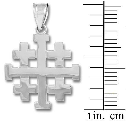 925 Sterling Silver Templar Crusaders Jerusalem Cross Pendant