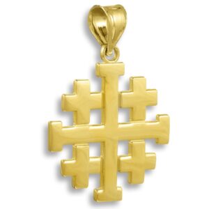 14k Gold Templar Crusaders Jerusalem Cross Pendant