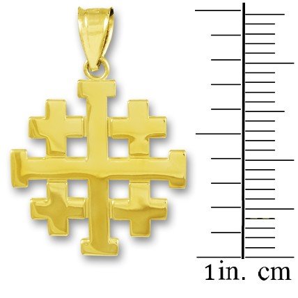 14k Gold Templar Crusaders Jerusalem Cross Pendant