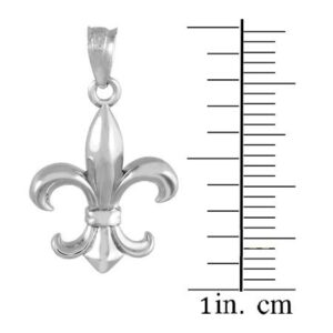 Claddagh Gold 925 Sterling Silver Fleur-de-Lis Charm Pendant