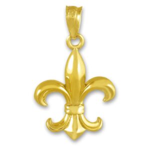 religious jewelry 10k yellow gold fleur-de-lis charm pendant