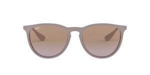 ray-ban rb4171 erika round sunglasses, dark rubber sand/violet gradient brown, 54 mm