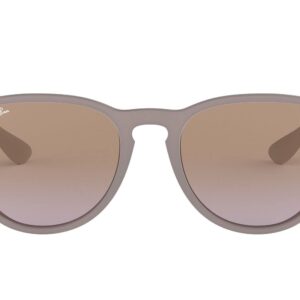 Ray-Ban RB4171 Erika Round Sunglasses, Dark Rubber Sand/Violet Gradient Brown, 54 mm