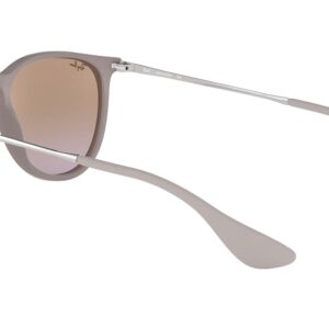 Ray-Ban RB4171 Erika Round Sunglasses, Dark Rubber Sand/Violet Gradient Brown, 54 mm