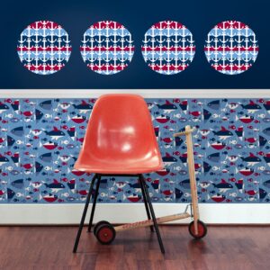 Wall Pops WPS0613 Regatta Stripe Wall Decals, 6.5-inch by 12-foot