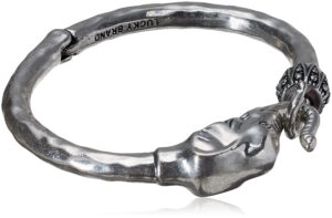 lucky brand silver elephant cuff bracelet, 2.38"