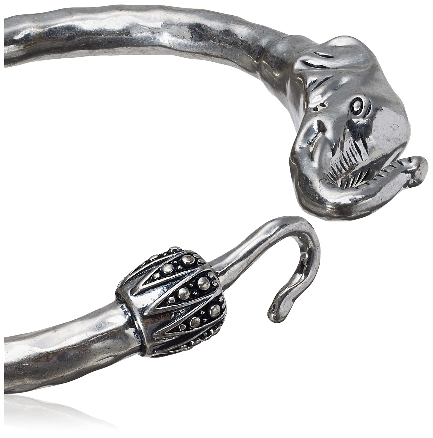 Lucky Brand Silver Elephant Cuff Bracelet, 2.38"