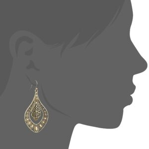 Lucky Brand Gold Filigree Oblong Earrings