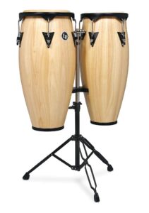 latin percussion lp city wood congas 10" & 11" set - natural satin finish