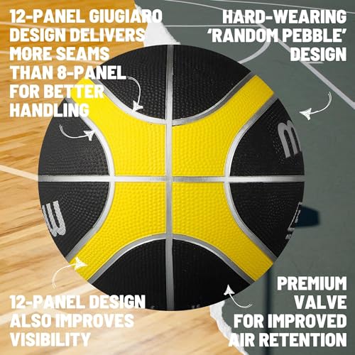 Molten Official Black/Yellow Rubber Basketball - Size 6