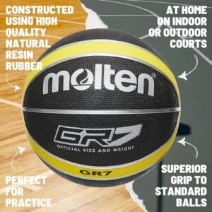 Molten Official Black/Yellow Rubber Basketball - Size 6