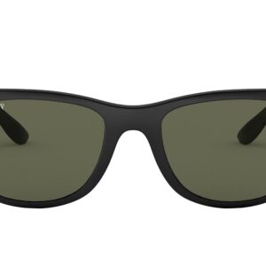 Ray-Ban RB4195 Wayfarer Liteforce Square Sunglasses, Matte Black/Polarized Green, 52 mm