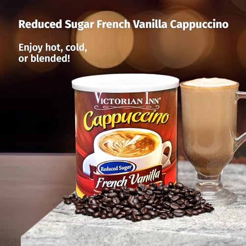 Victorian Inn Instant Cappuccino, Reduced Sugar French Vanilla, 1.4 Pound (Pack of 1)