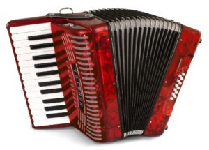 hohner accordions 1303-red 12 bass entry level piano accordion, red