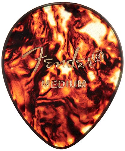 Fender Classic Celluloid Guitar Picks 347 Shape, Tortoise Shell, Medium, 12-Pack