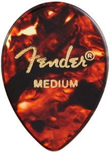 fender classic celluloid guitar picks 354 shape, tortoise shell, medium, 12-pack