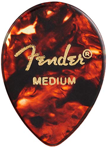 Fender Classic Celluloid Guitar Picks 354 Shape, Tortoise Shell, Medium, 12-Pack